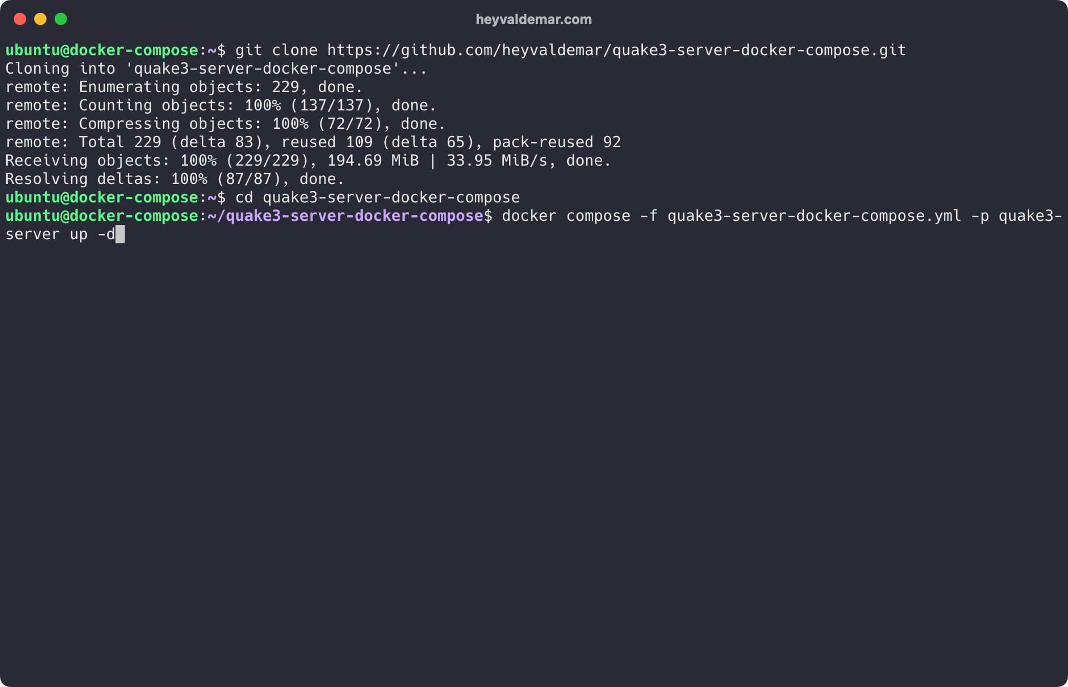 Install Quake 3 Server Using Docker Compose Devops Compass Guided It Solutions By Docker Captain
